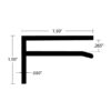Aluminum "F" track - 1-1/2" x 1" for .265" | Eagle Aluminum