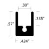 Aluminum Window Channel - .570" x .424" | Eagle Mouldings
