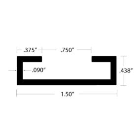 Aluminum C Sliding Window Channel, Slide Track- 1.375″ x .438″