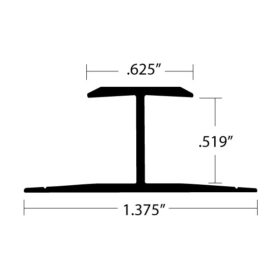 Aluminum Carpet Divider Strip - 5/8" Face for 1/2" Material