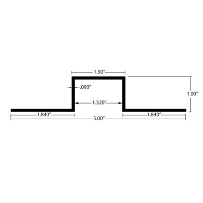 Aluminum Hat Channel 5" x 1" Tall | Eagle Aluminum