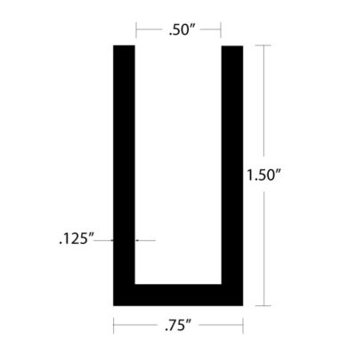 Eagle Mouldings - Aluminum Channel - Aluminum Channel 1-1/2" Leg x 3/4 ...