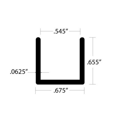 Aluminum Channel - .655" Leg x .675" OD x .545" ID - Eagle Aluminum