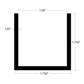 Aluminum Channel - 1-3/4" Leg x 1-3/4" OD x 1-1/2" ID x 1/8" Wall ...
