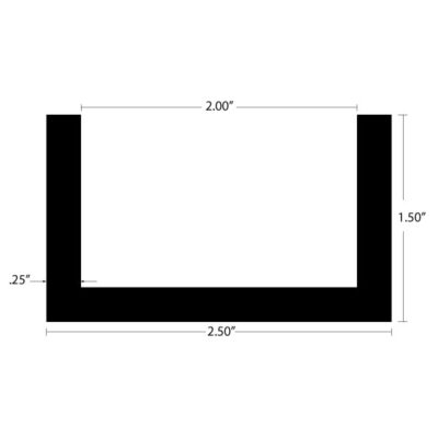 Aluminum Channel - 1-1/2" Leg x 2-1/2" OD x 2" ID x 1/4" Wall - Eagle ...