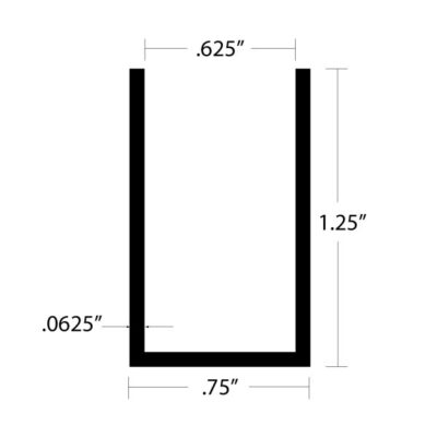 Aluminum Channel - 1-1/4" Leg x 3/4" OD x 5/8" ID x 1/16" Wall - Eagle ...