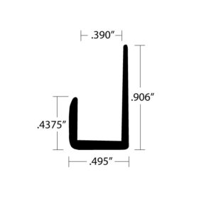 Aluminum Edge Flashing J-Cap - 7/16″ Face for 3/8″ Material