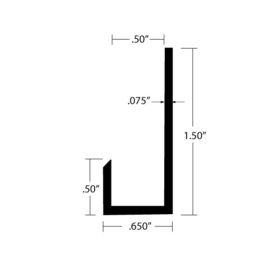 Aluminum J Trim: J-Cap 5/16" x 12' Material - Eagle Aluminum