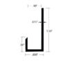 Aluminum J-Cap – 1/2" Face with Grooves for 1/2" Material - Eagle Aluminum