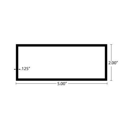 2" x 5" x 1/8" Tall Aluminum Rectangular Tubing
