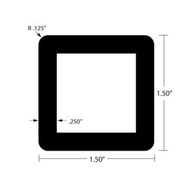 Square Box Section - 1.50″ x .250″ Wall x .125″ Radius Corners