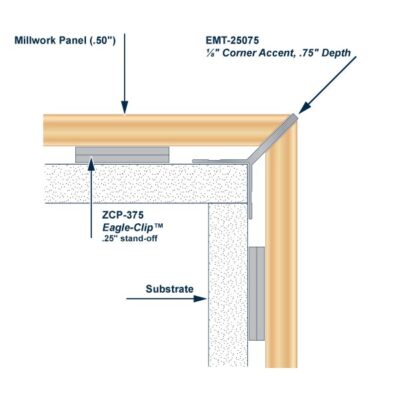 1/8" Corner Accent - Architectural Trims - Millwork - Eagle Aluminum