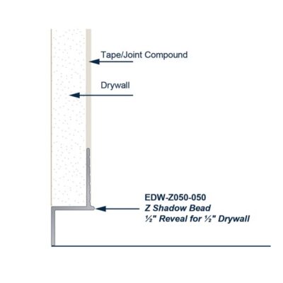 Z Shadow Reveal Bead- Architectural Trims - 1/2" Drywall - Eagle Aluminum